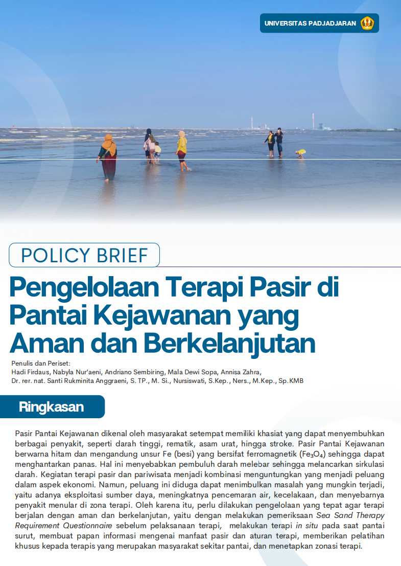 Policy Brief Pengelolaan Terapi Pasir di Pantai Kejawanan yang Aman dan ...